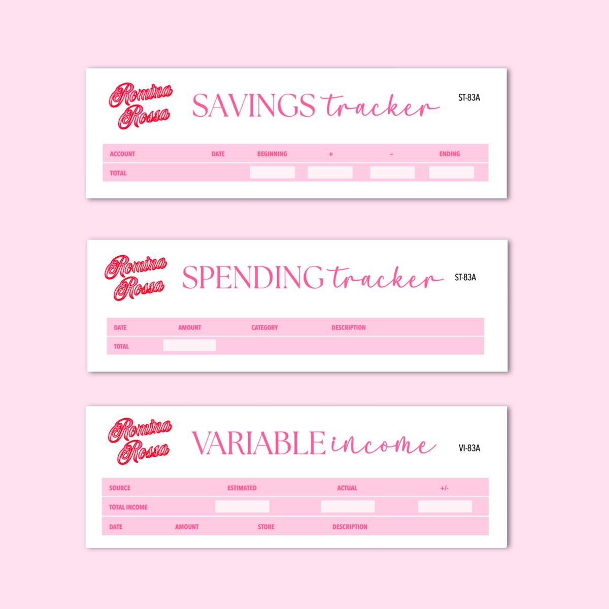 August 2025 Savings/Spending Tracker, Variable Income Tracker | 7x9, 8 ...