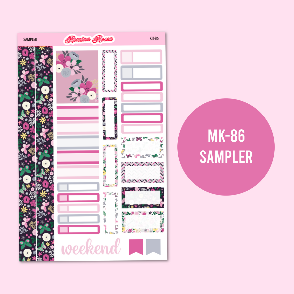 MK-86 | Butterfly Garden - Weekly Sticker Kit Sheets – Romina Rossa