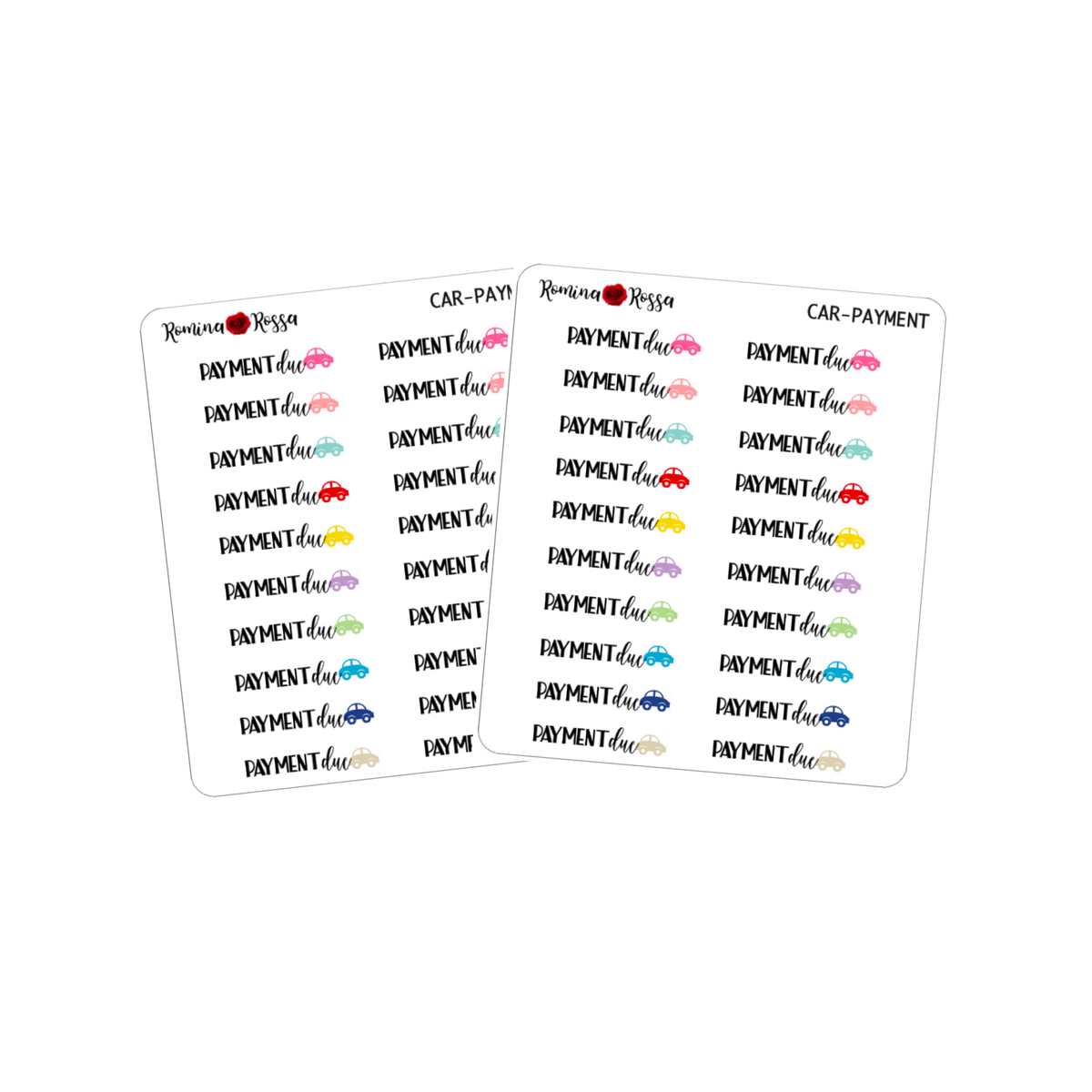 Car Payment Due Stickers - Decorative Planner Stickers – Romina Rossa